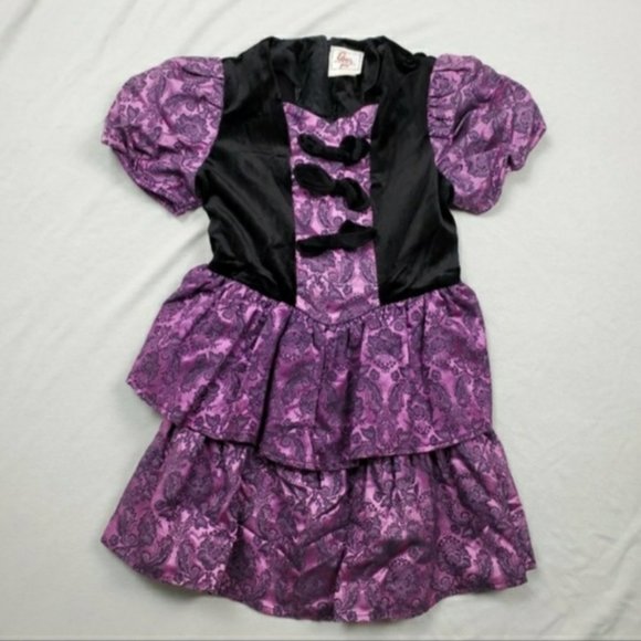 Vintage | Dresses | Vintage Eber Girl Velvet Dark Regal Pattern Kids ...